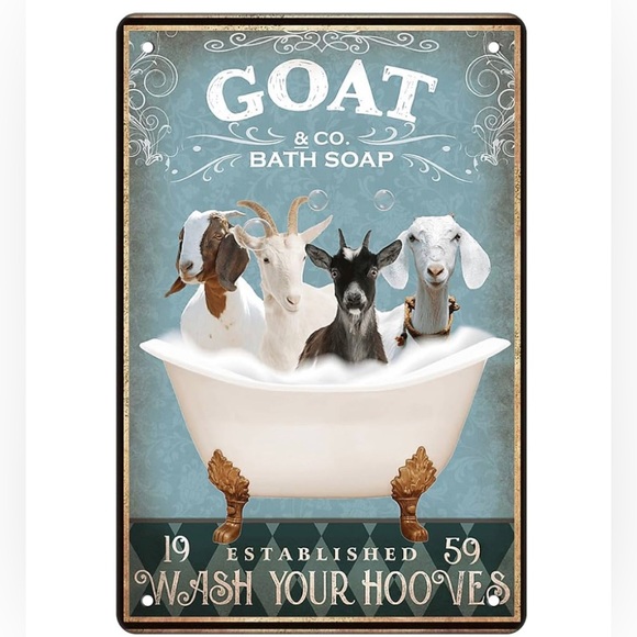 Wall Decor | Nwt Goat Soap Wash Your Paws Metal Tin Sign | Poshmark